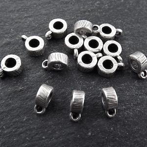 Mini Bead Bail, Charm Holder, Tiny Bail, Cord Bail, Slider Bail, Silver ...