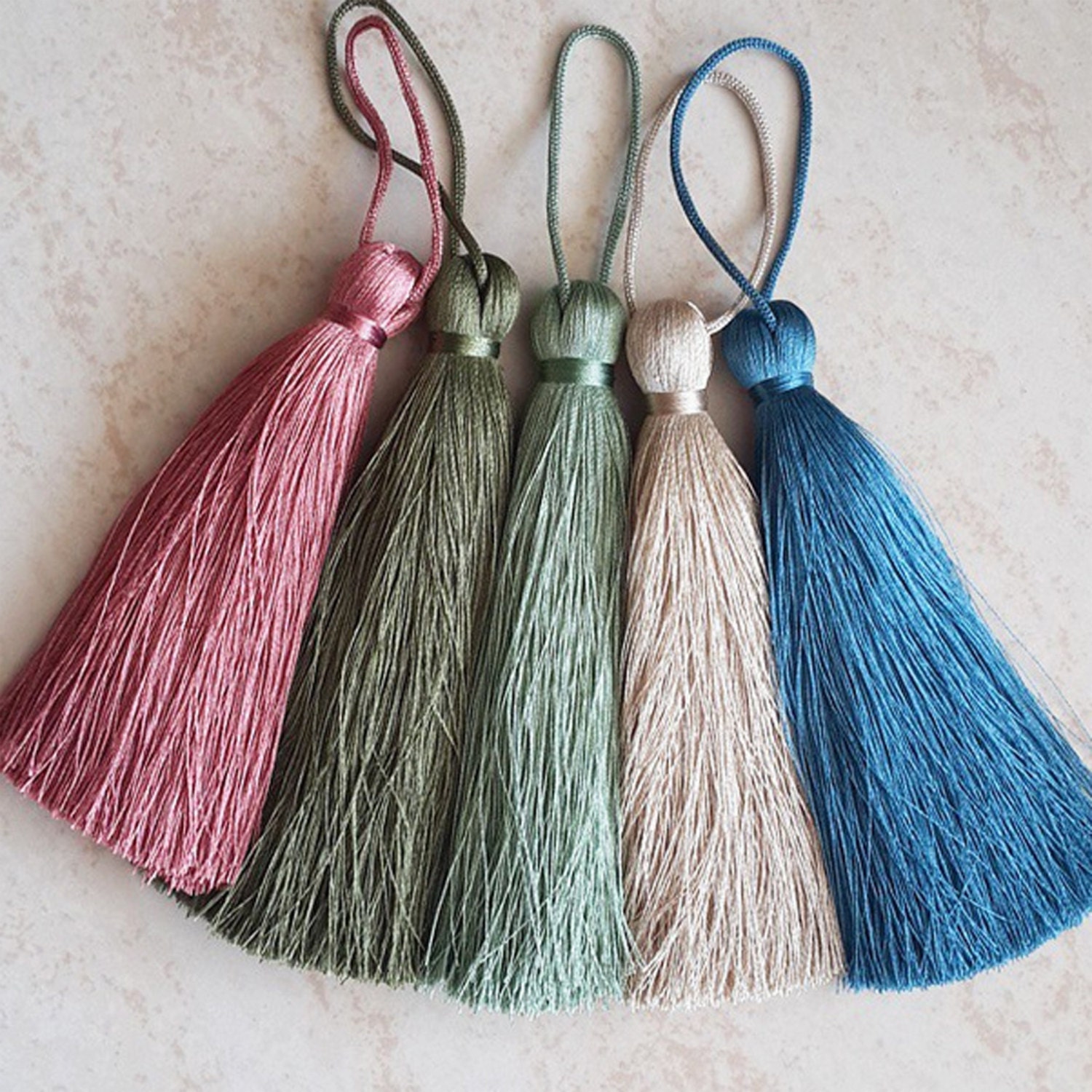 Long Antique Beige Silk Thread Tassels - 3 Inches - 77mm - 2 Pc - Etsy