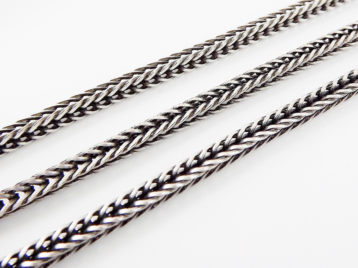 Silver Foxtail Chain Bali Woven Rope Chain Braided Chain - Etsy