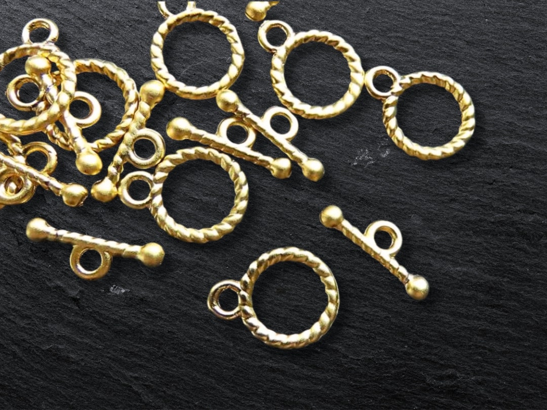 Mini Toggle Clasps, T Bar Clasps, Tiny Twisted Toggle Clasps, T Clasps ...