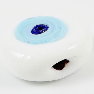 White Evil Eye Nazar Glass Bead - Traditional Turkish Handmade - 27 Mm ...