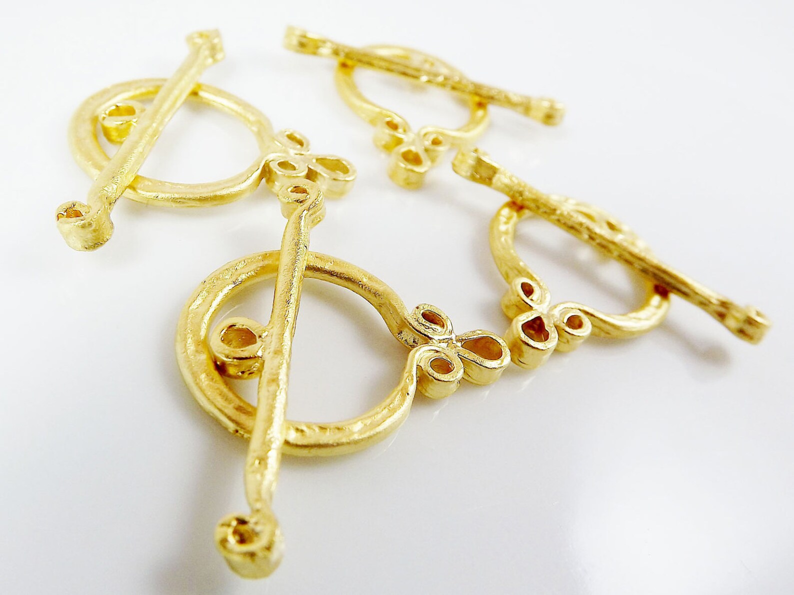 4 Sets Gold Scroll T Bar Toggle Ring Clasps Necklace Closure | Etsy