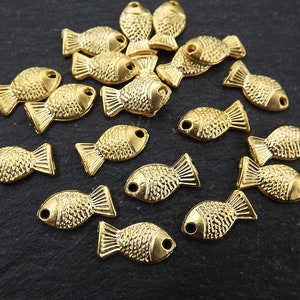 Mini Fish Charms, Small Fishes, Gold Fish Charms, Bracelet Charm ...