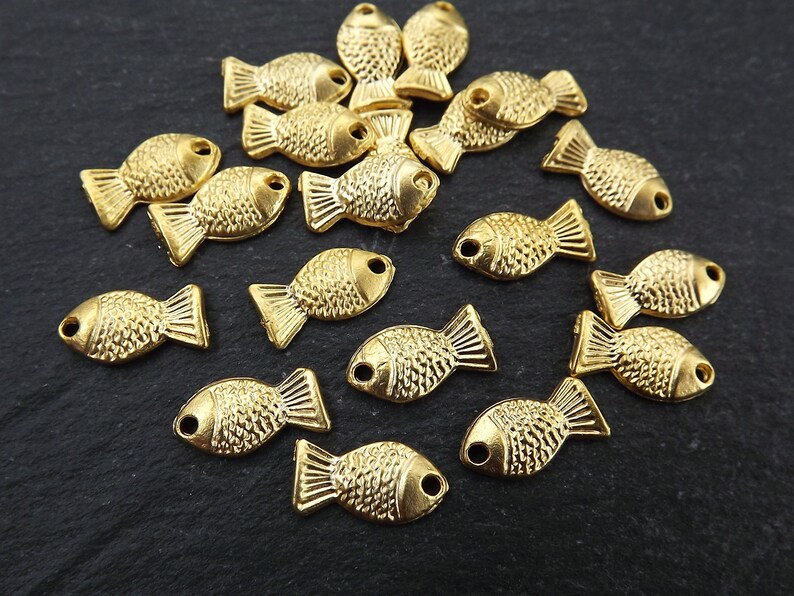 Mini Fish Charms, Small Fishes, Gold Fish Charms, Bracelet Charm ...