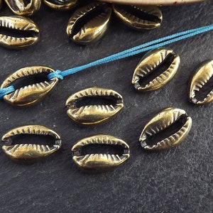Cowrie Shell Charms, Bronze Shell Charms, Mini Cowrie Shell, Shell ...
