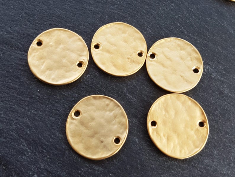 5 Plain Round Rustic Disc Connectors Jewelry Making Supplies - Etsy