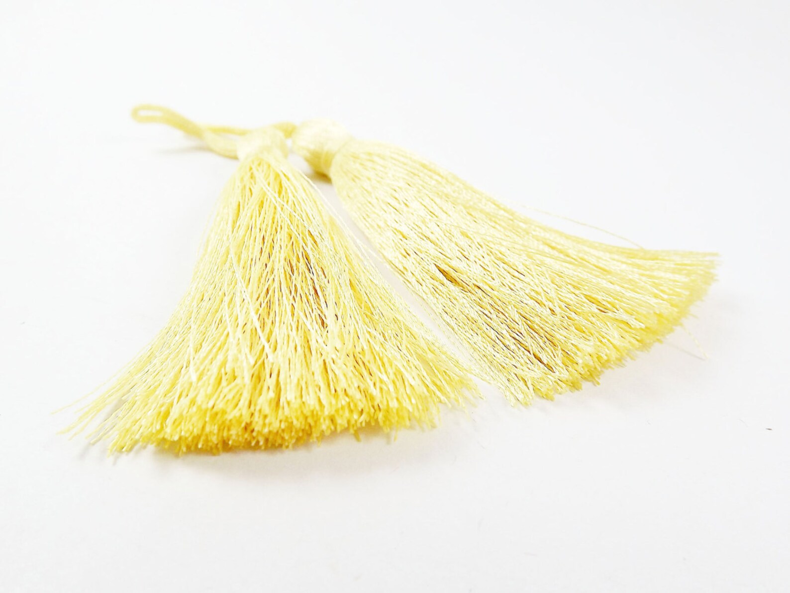 Long Soft Yellow Iris Silk Thread Tassels - 3 Inches - 77mm - 2 Pc - Etsy