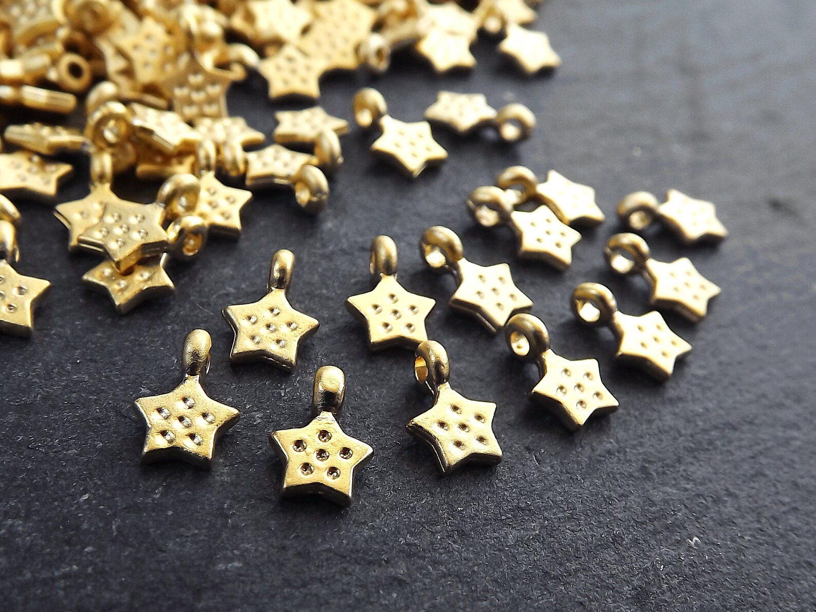 Mini Gold Star Charms Tiny Star Pendant Charm Small Gold - Etsy