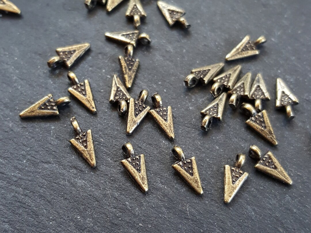 Triangle Charms, Bronze Triangle Charms, Spike Charms, Spike Pendant ...