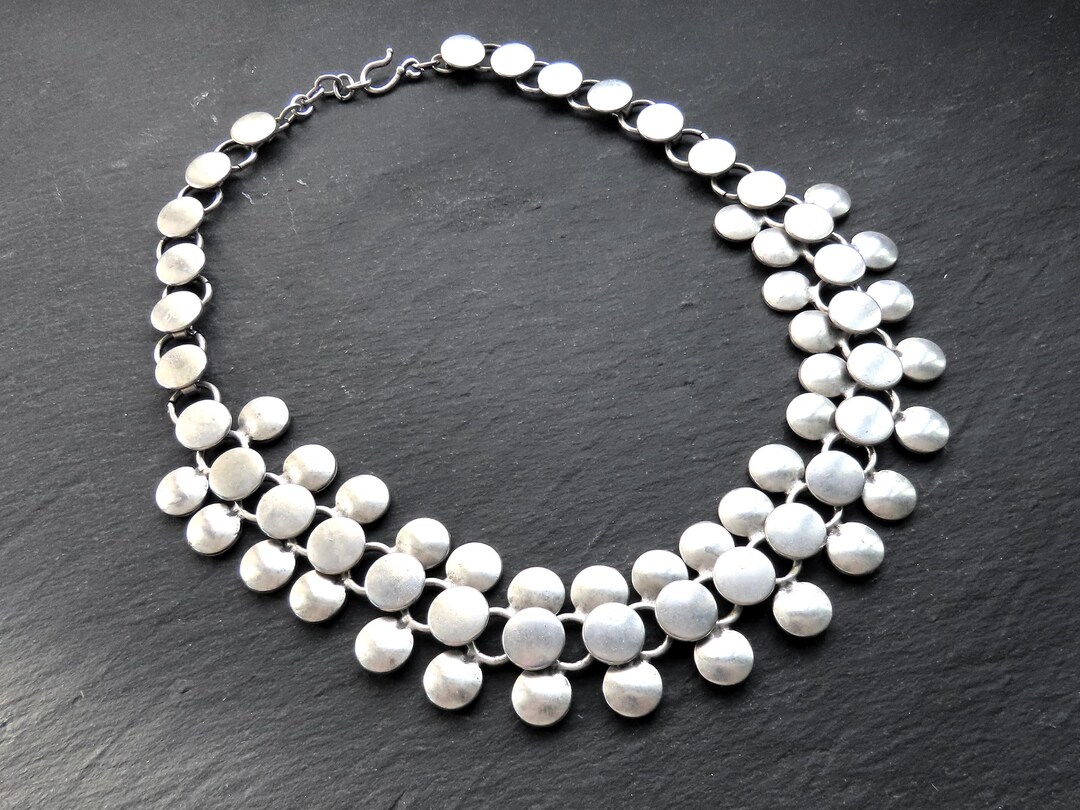 20" Dot Circle Statement Necklace Chain With Hook Clasp, Trend Necklace ...