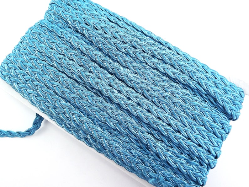 Light Atoll Blue Braided Plait Cord Satin Silk Cord Trim 3 - Etsy