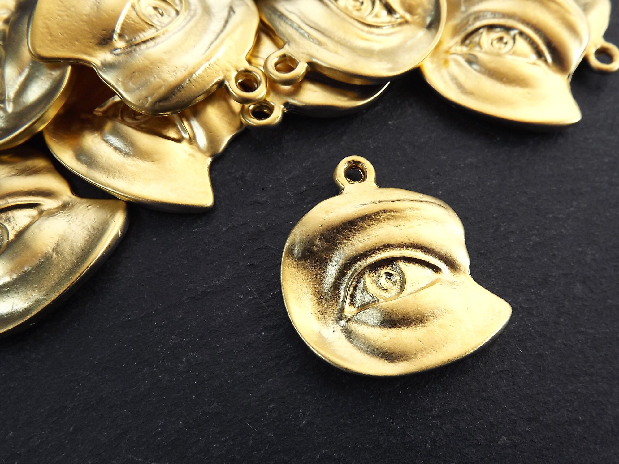 Gold Eye Pendant All Seeing Eye Charms Evil Eye Charm Evil | Etsy