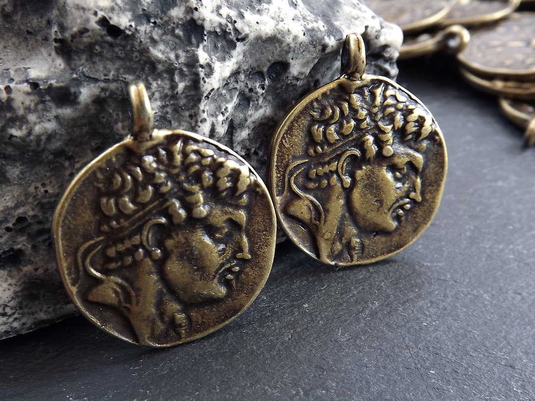 Bronze Alexander Coin, Bronze Greek Coin Pendant, Medallion Pendant ...