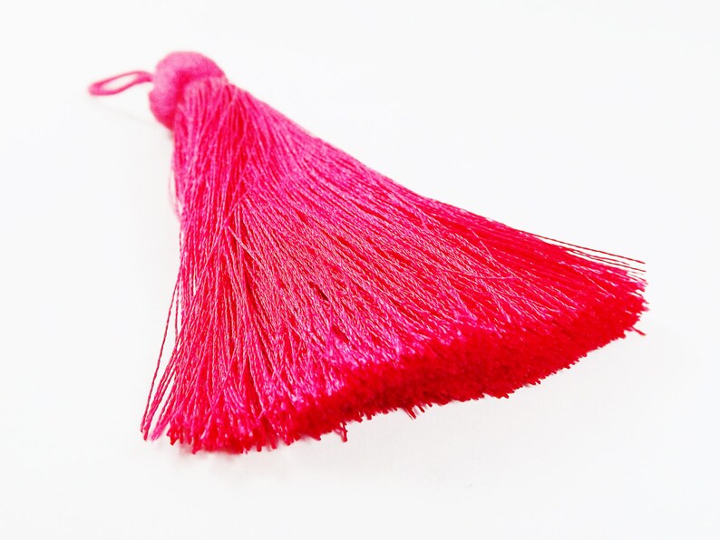 Extra Large Thick Raspberry Red Thread Tassels - 4.4 Inches - 113mm - 1 ...