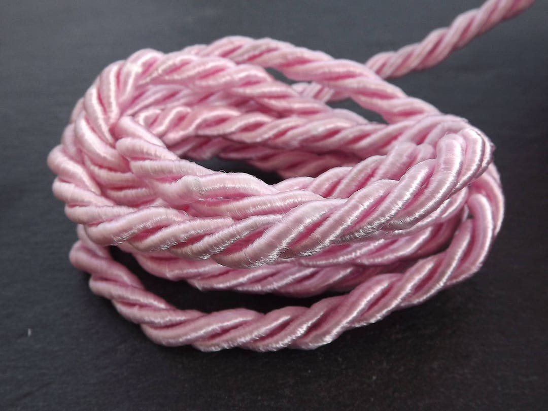 7mm Palace Rose Pink Rope Cord Twisted Rayon Satin Rope Silk Braid ...