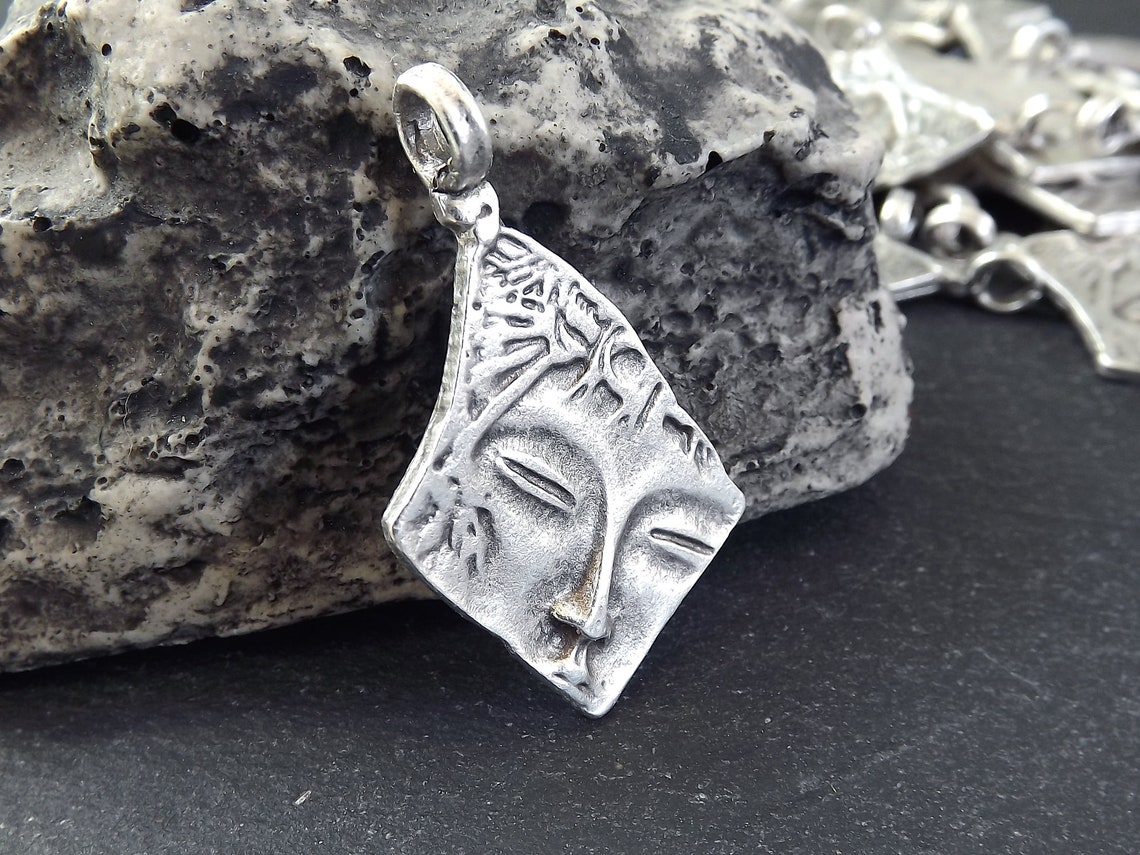 Female Face Pendant, Greek Goddess Pendant, Abstract Face Pendant, Face ...