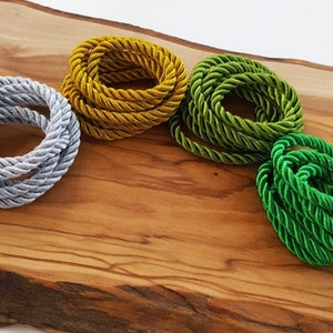 Metallic Silver Rope, 5mm Rope, Twisted Rope, Rayon Rope, Braid, Silver ...