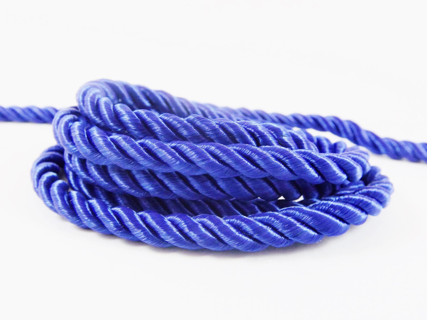 Royal Blue 5mm Twisted Rayon Satin Rope Silk Braid Cord 3 | Etsy
