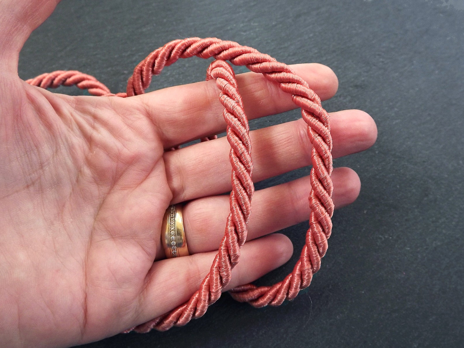 Coral 7mm Twisted Rayon Satin Rope Silk Braid Cord 3 Ply - Etsy