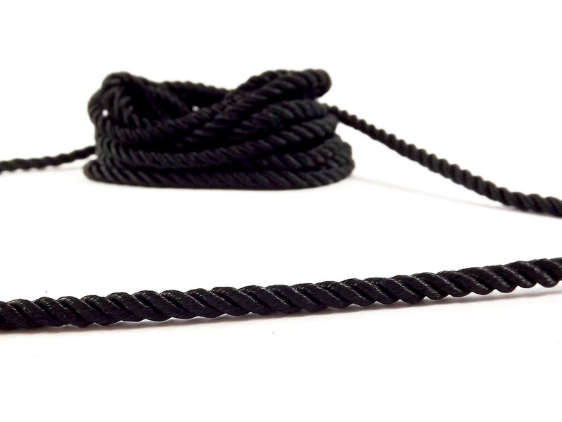 3.5mm Black Twisted Rayon Satin Rope Silk Braid Cord 3 Ply - Etsy
