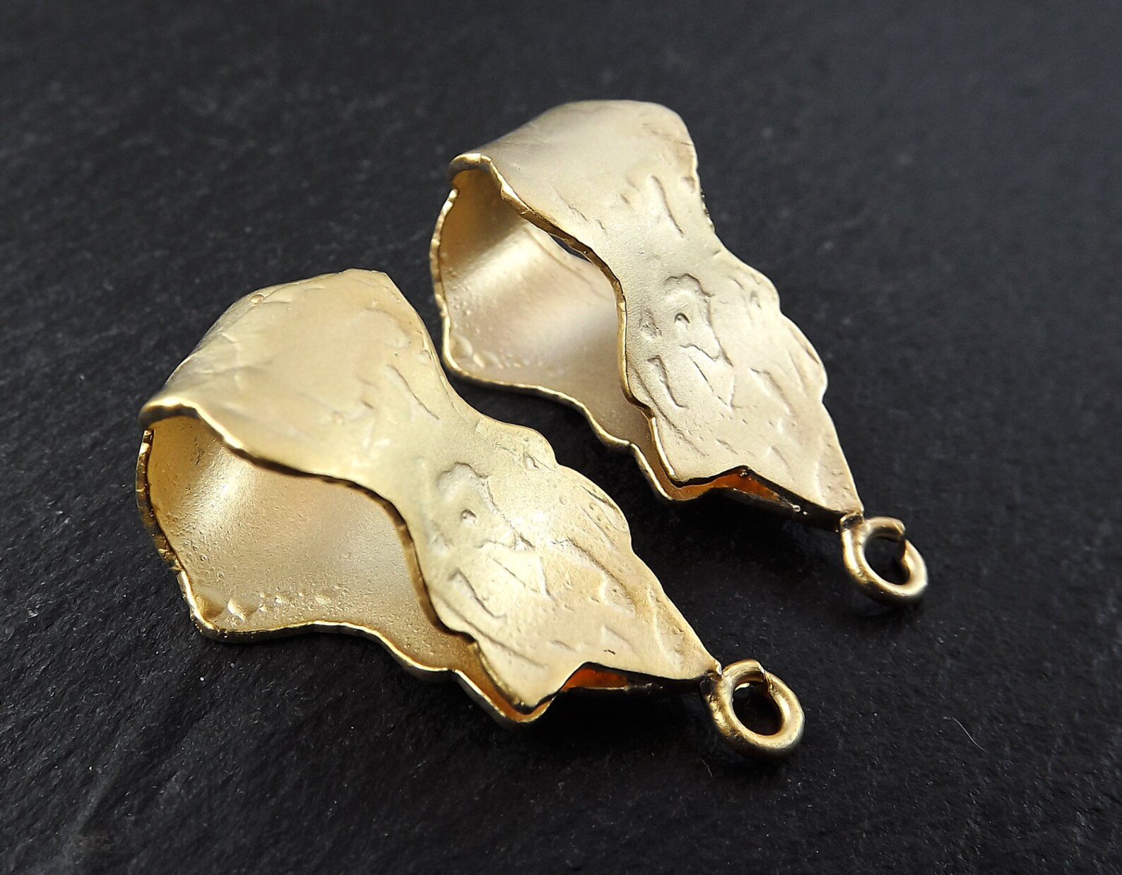 Large Gold Bails Unusual Textured Pendant Bails Bead Tube - Etsy