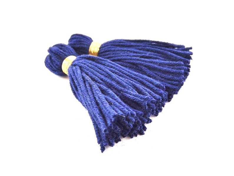 Long Navy Handmade Wool Thread Tassels - 3 Inches - 75mm - 2 Pc - Etsy