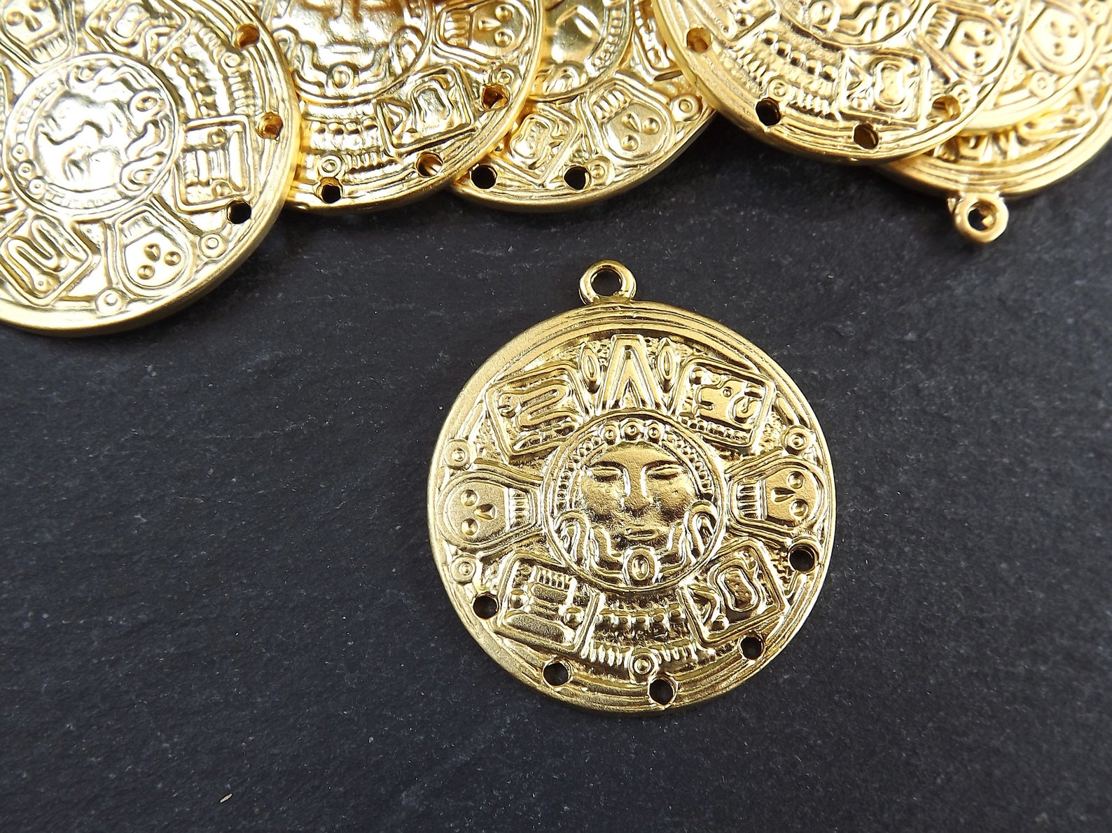 Round Aztec Tribal Pendant Chandelier Component Connector - Etsy