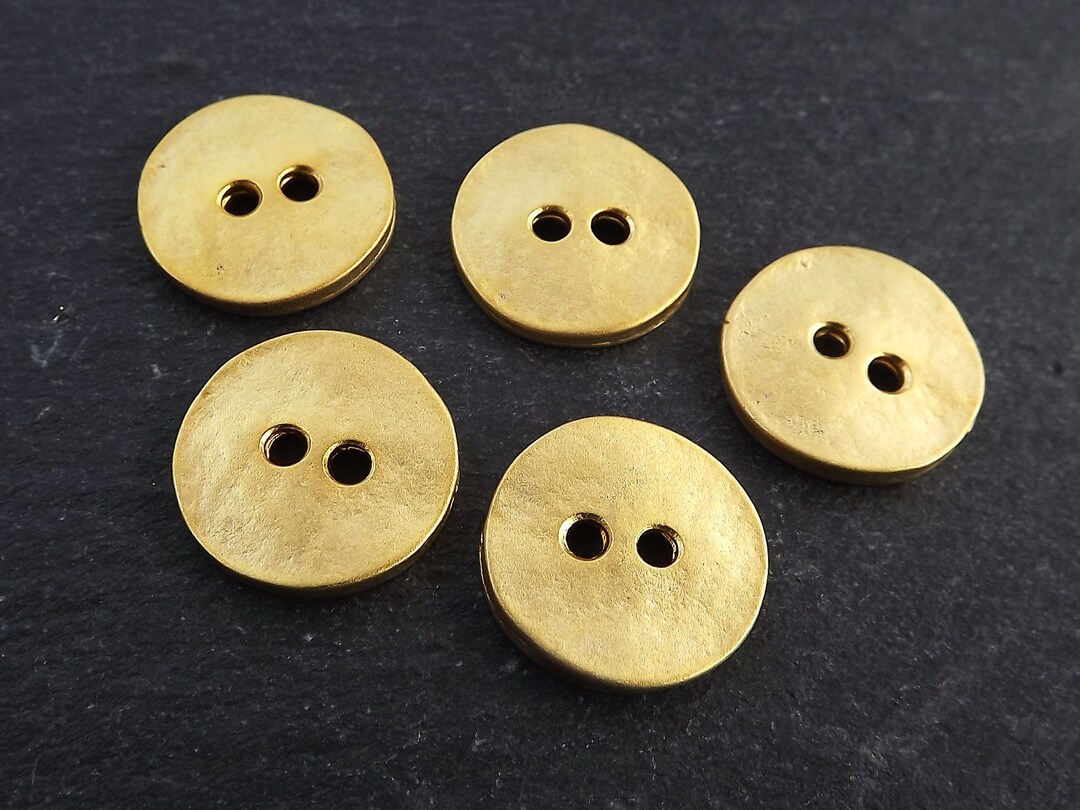 Bracelet Button, Gold Button, Metal Button, Gold, Chunky, Round Button ...