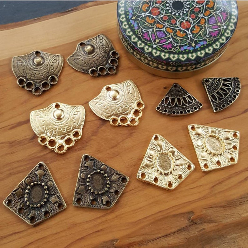 Diamond Etched Carved Multi Strand Link Connector Necklace - Etsy