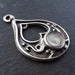 Silver Teardrop Pendant, Silver Tear Drop, Frosted Glass, Smokey Beige ...