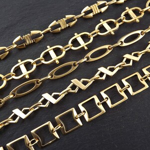 Gold Necklace Chain With Clasp, Chunky Statement Chain, Empty Chain ...