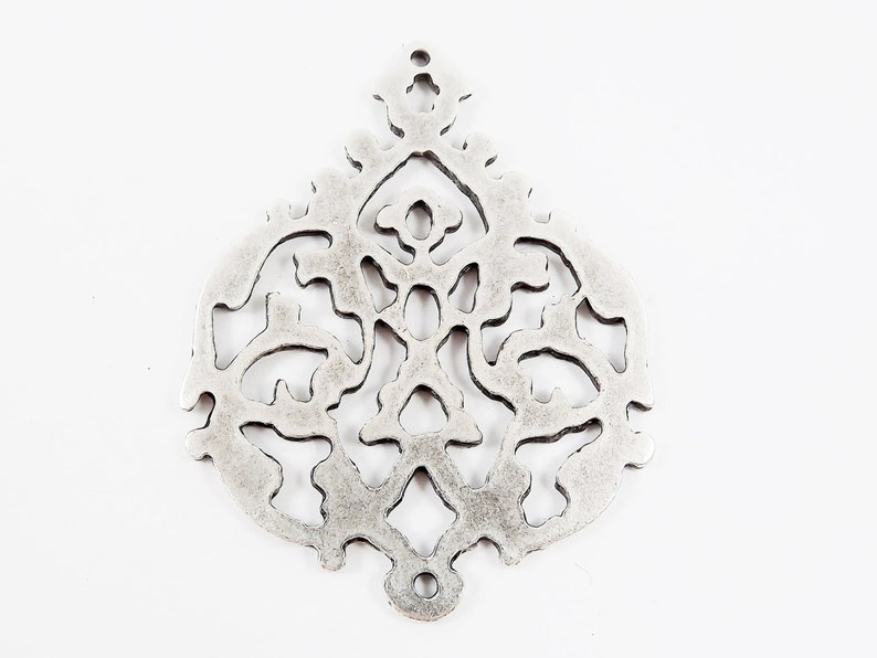 Silver Fretwork Pendant, Baroque Pendant, Silver Pendant, Baroque Style ...