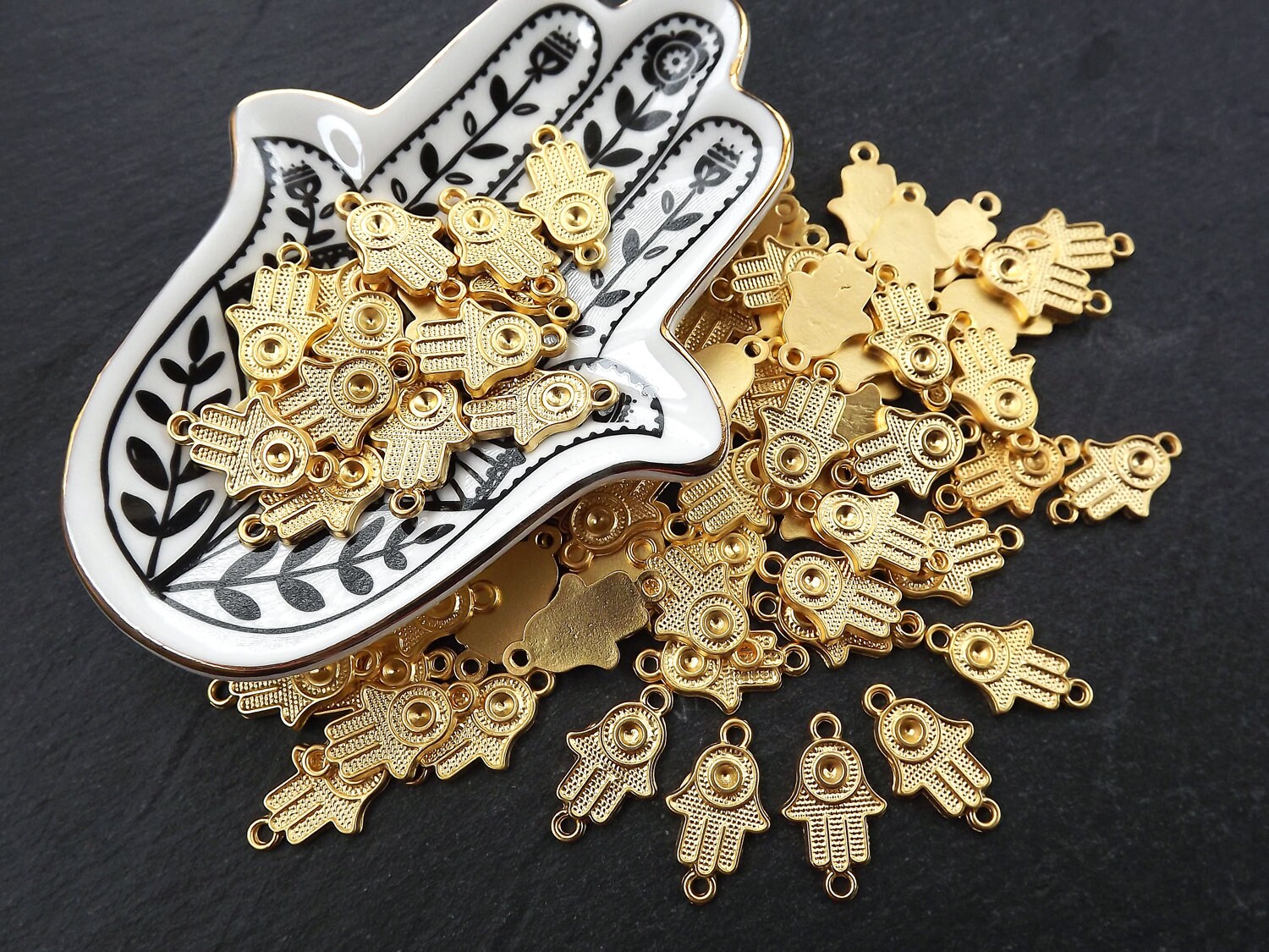 Hamsa Charms, Hand Charms, Hamsa Connectors, Small Hamsa, Hamsa Hand ...