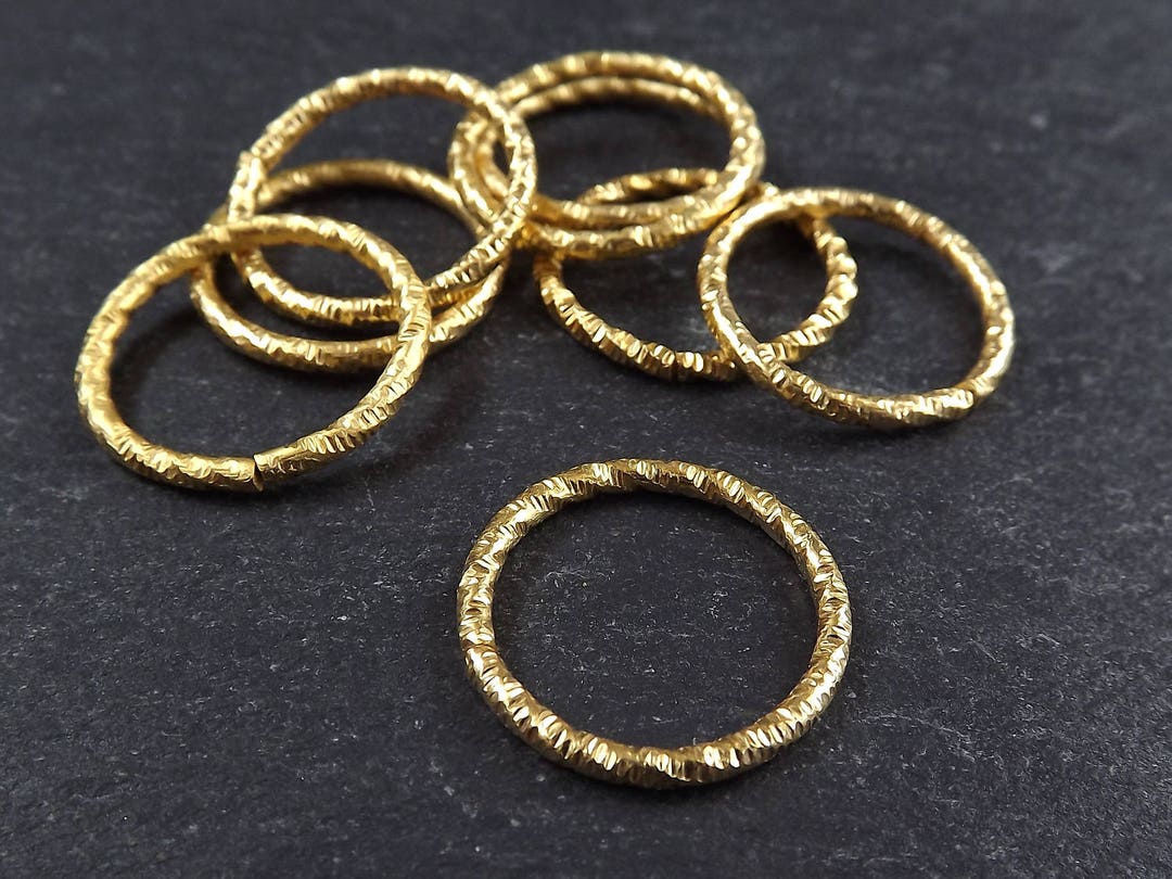 20mm Twisted Etched Jump Rings 22k Gold Plated - 8pcs - Etsy