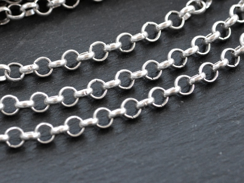 7mm Silver Rolo Chain Chunky Thick Round Link Rolo Chain - Etsy