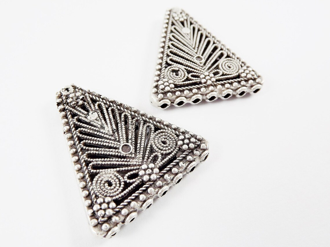 2 Large Multi Strand Flat Triangle Filigree Cone Connector - Seven ...