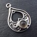 Silver Teardrop Pendant, Silver Tear Drop, Frosted Glass, Smokey Beige ...