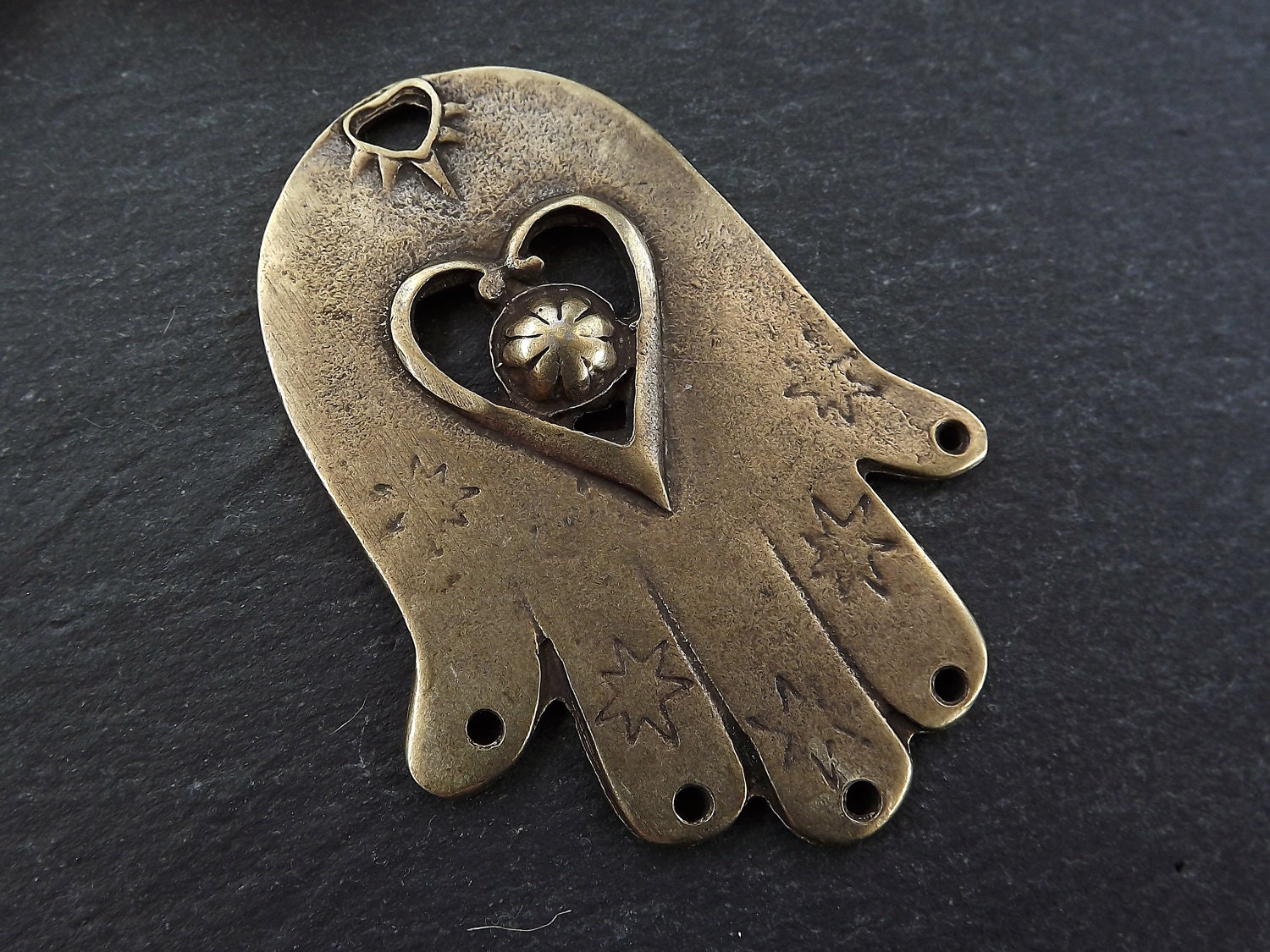 Large Hamsa Pendant, Bronze Hamsa, Large Hamsa, Hamsa Hand, Hand of ...