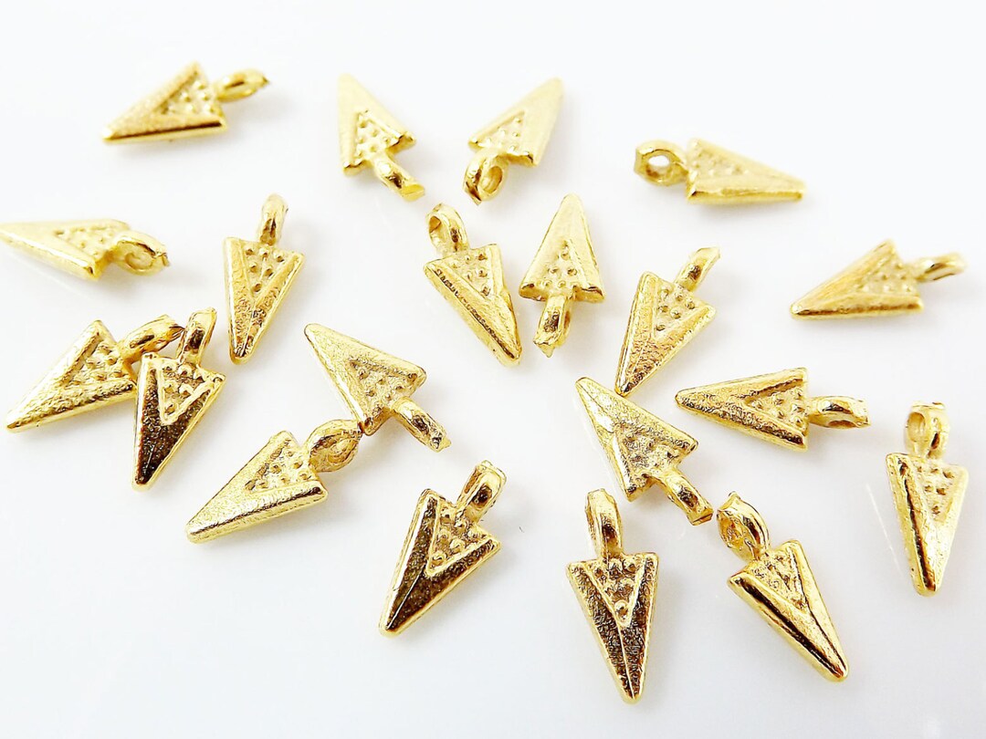 20 Mini Triangle Spike - Matte Gold Plated - Etsy