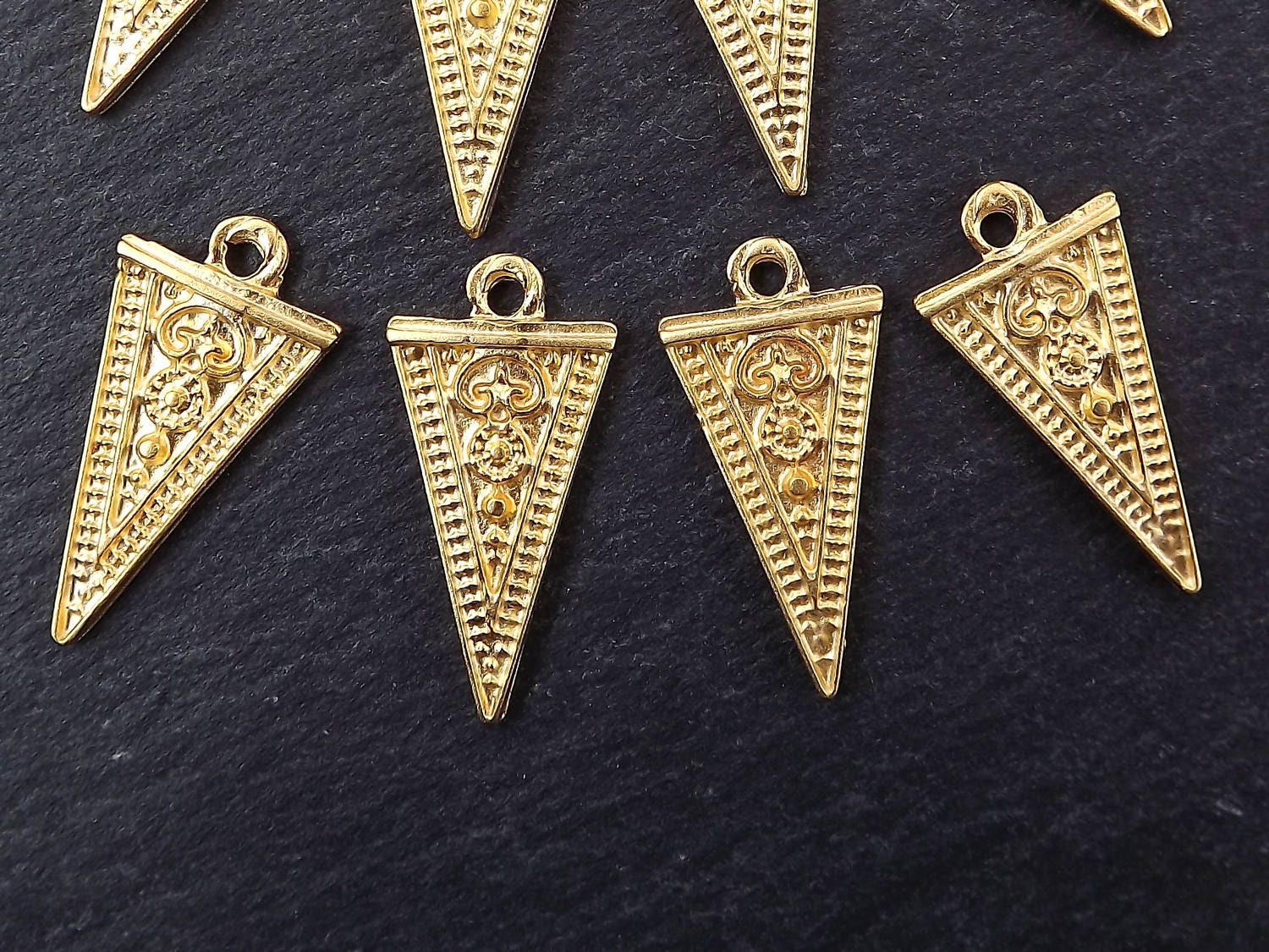 Triangle Spike Charm Pendants Gold Spike Gold Triangle - Etsy