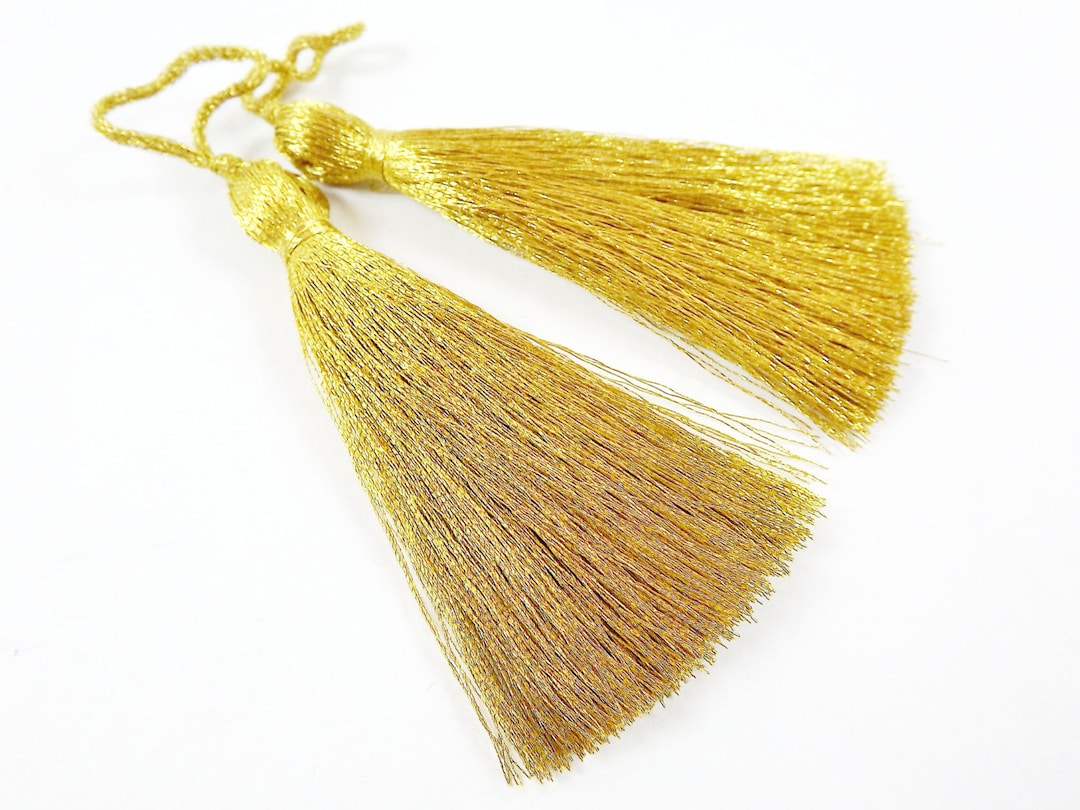 Long Gold Silk Thread Tassels - 3 Inches - 77mm - 2 Pc - Etsy