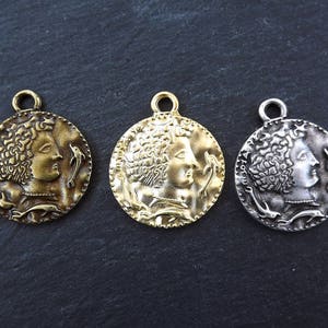 Persephone Greek Goddess Coin Pendant, Goddess of the Underworld, 22k ...