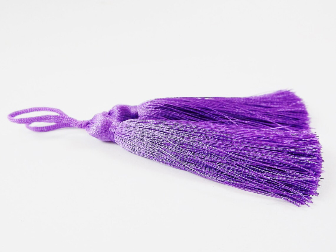 Long Purple Heart Silk Thread Tassels - 3 Inches - 77mm - 2 Pc - Etsy
