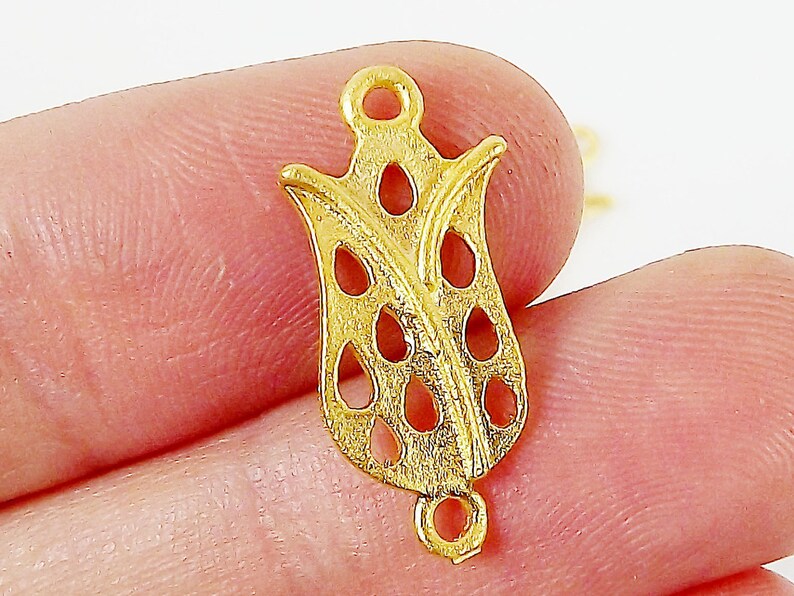 5 Tulip Connectors - 22k Matte Gold Plated - GCM114 - Etsy