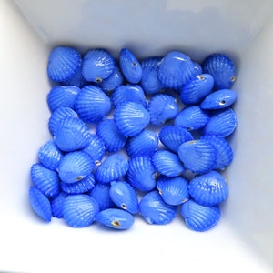 Glass Scallop Shell Bead, Handmade Murano Pressed Clam Beach Spacer ...
