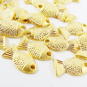 Mini Fish Charms, Small Fishes, Gold Fish Charms, Bracelet Charm ...
