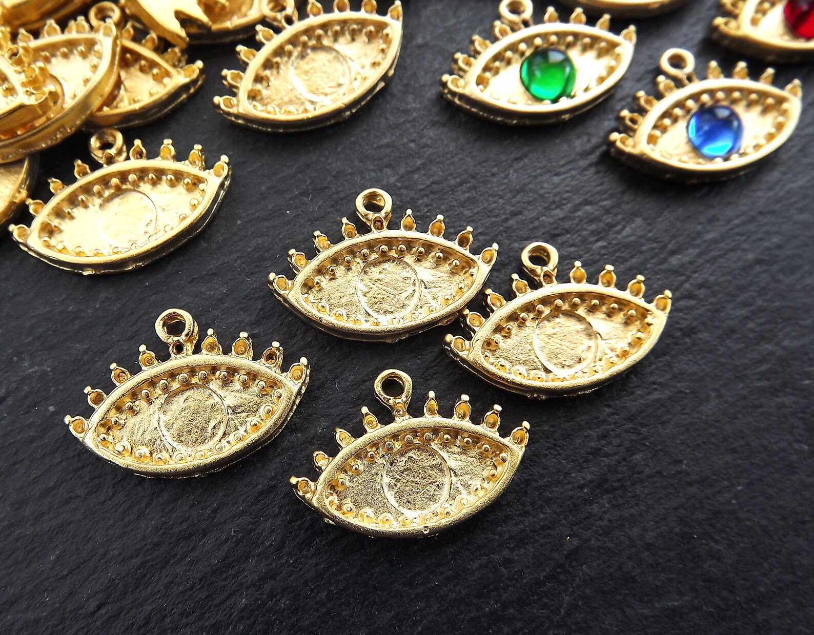 Gold Eye Pendant Rustic Evil Eye Eye of the Beholder - Etsy