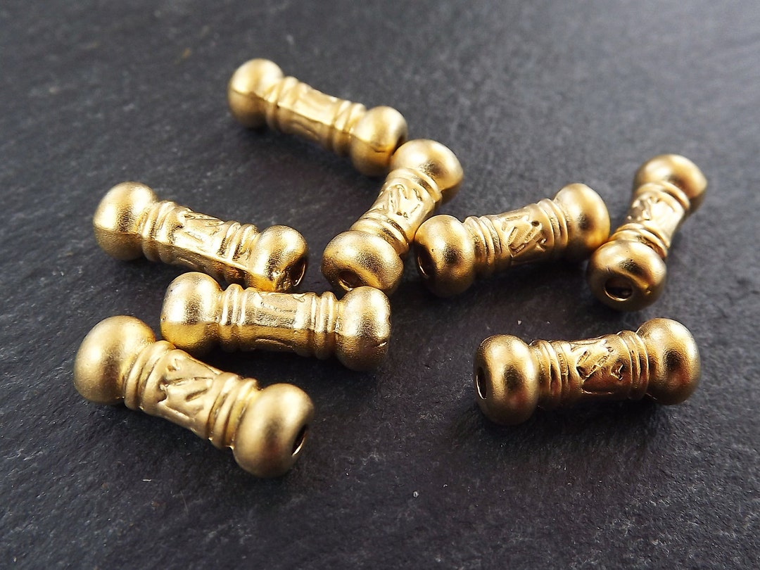 Column Tube Bead Spacers, Barrel Beads for Jewelry Making, 22k Matte ...