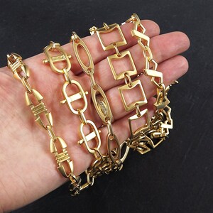 Gold Necklace Chain With Clasp, Chunky Statement Chain, Empty Chain ...