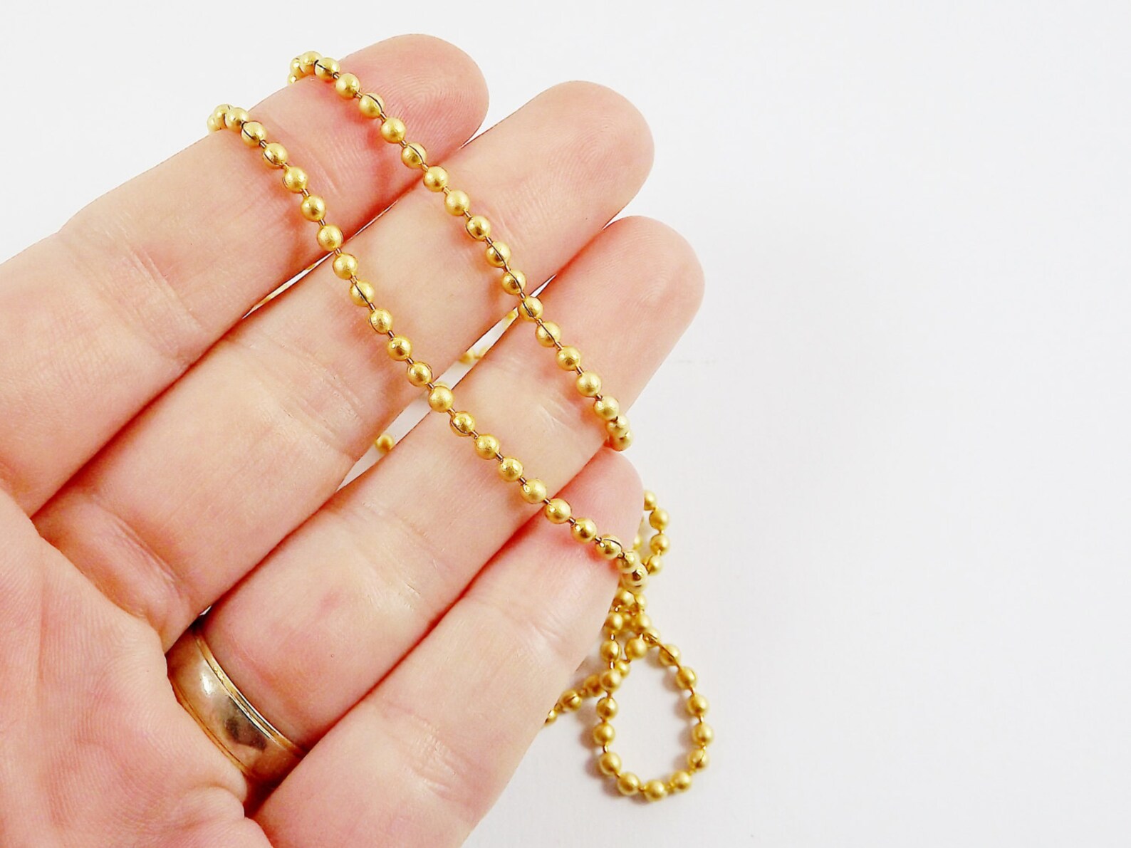 2mm Ball Chain 22k Matte Gold Plated 1 Meter or 3.3 Feet - Etsy